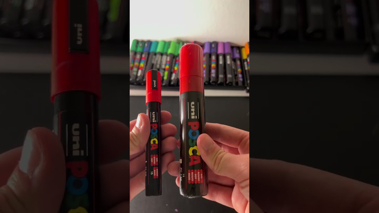 ASMR🎧 ACTIVATING MY THICK RED ️ POSCA 🤩 AND DRAWING WITH IT | VERY ...