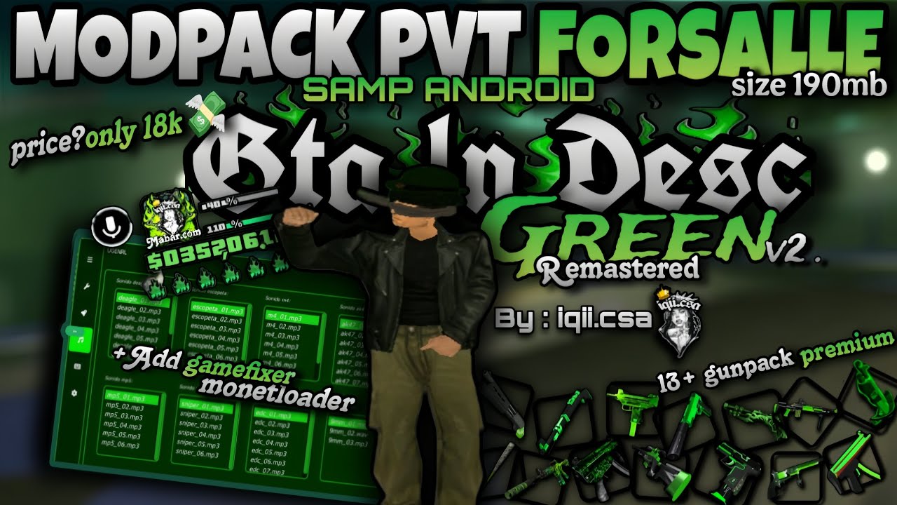 MODPACK PVT SAMP ANDROID VIP||GTA IN DESC GREEN V2 REMASTERED 💚 ...