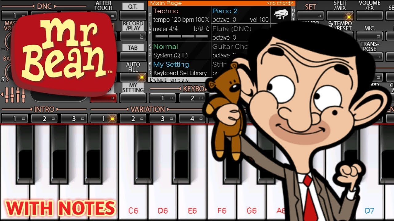 Mr Bean Animated Series - Main Theme | Piano Tutorial With Notes | ORG ...