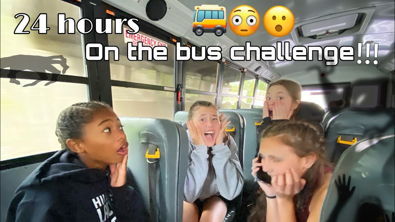 24 HOURS ON THE BUS CHALLENGE 🚌 😱- ⚠️ spirits are seen in our video ...