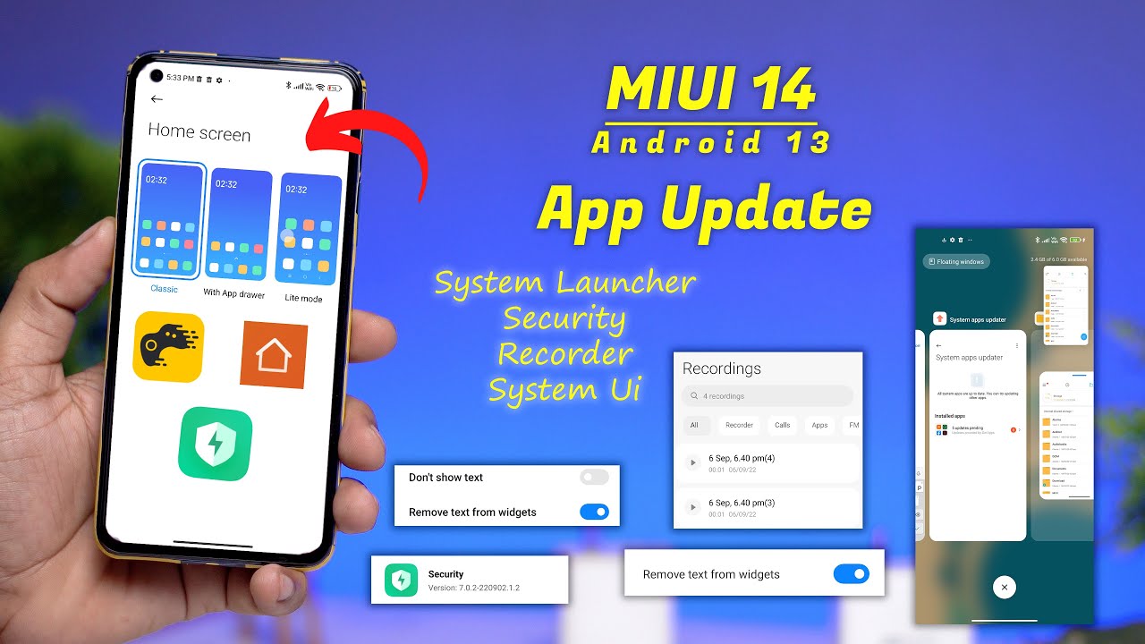 MIUI 14 System App update : Big Change in System Launcher, Recorder ...