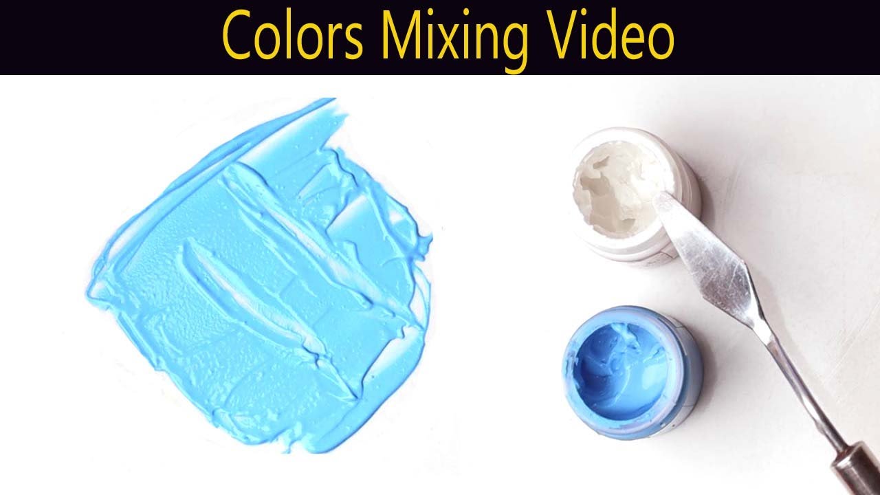 How To Mix White And Light Blue Make Lake Blue Color - YouTube
