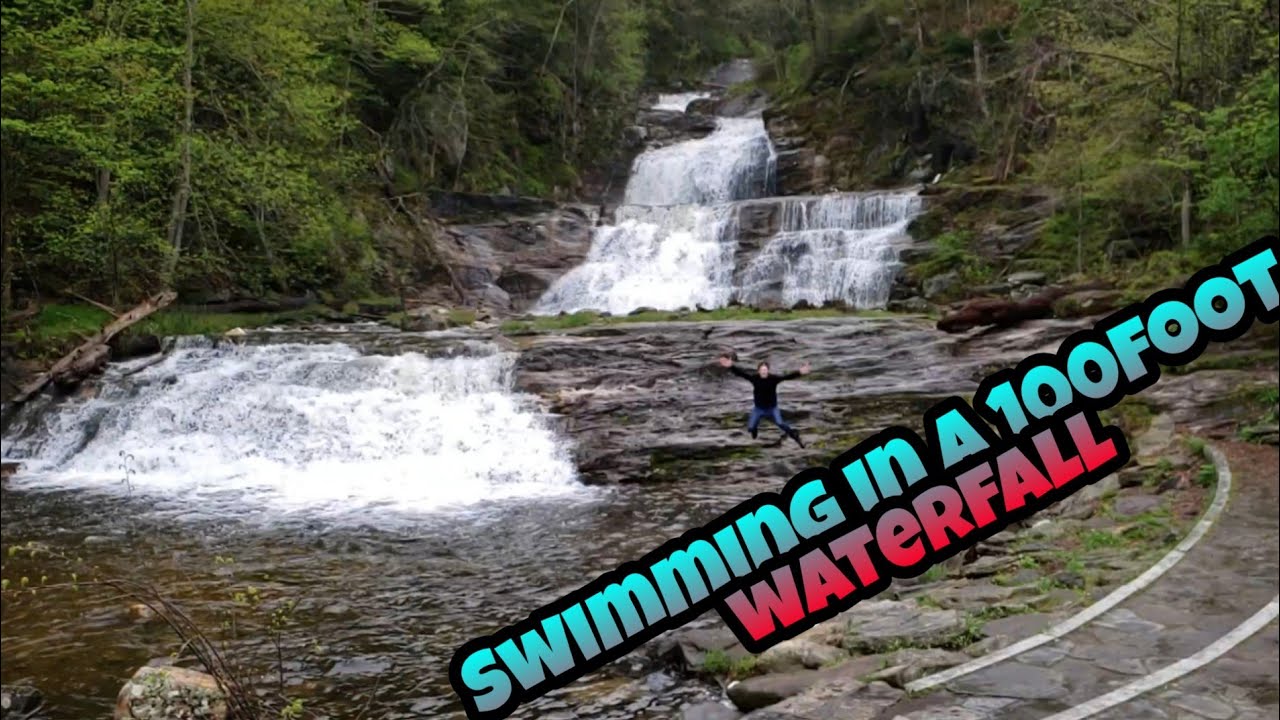 Swimming in a 100 foot waterfall!!!!!!!!! - YouTube