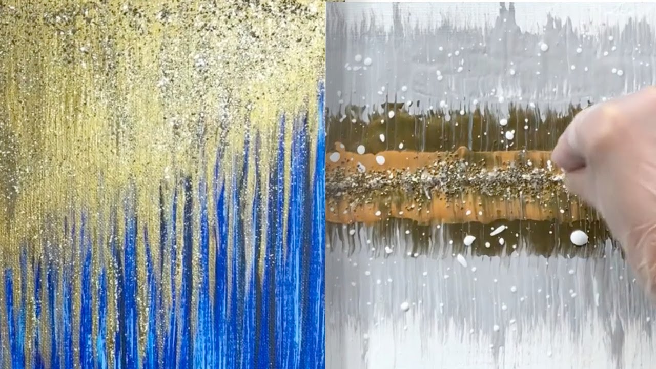 Abstract Acrylic Painting Using Glitter Compilation - Part 2 - YouTube