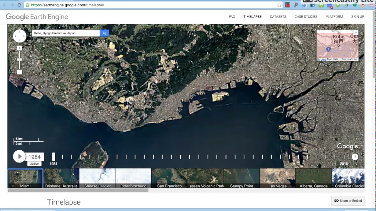 GoogleEarth Engine Timelapse Kobe City - YouTube