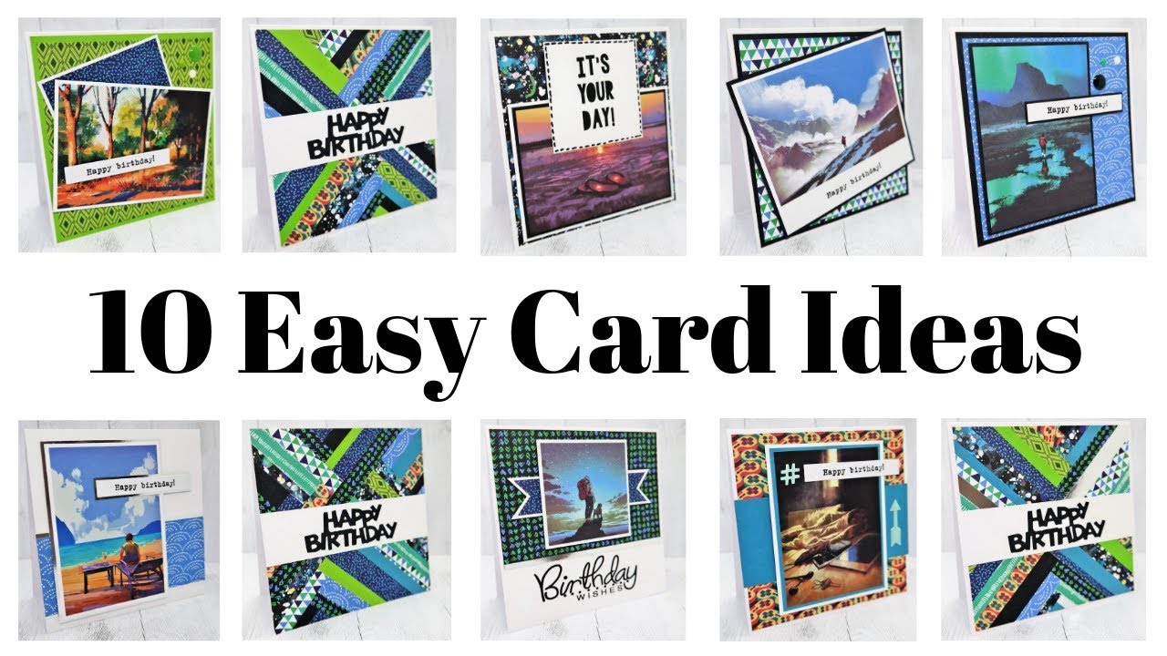 10 Quick & Easy Card Ideas Mixed Up Craft - YouTube