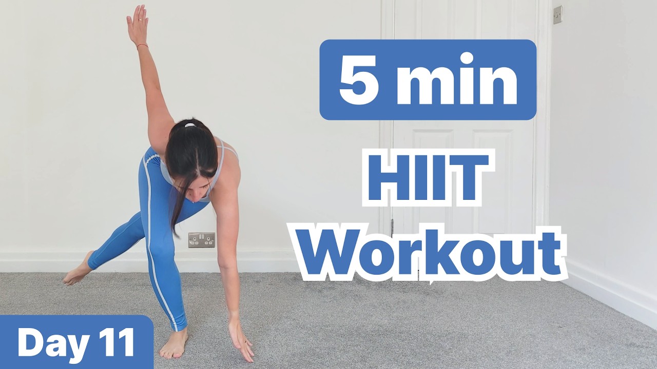 Day 11 | 5 Min Cardio HIIT Workout at Home | No Equipment, Full Body ...