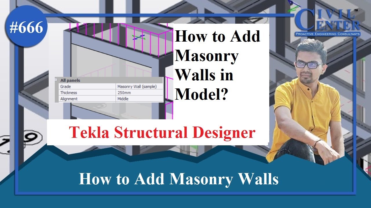 How To Add Masonary Wall in Tekla Structural Designer || Model Brick ...