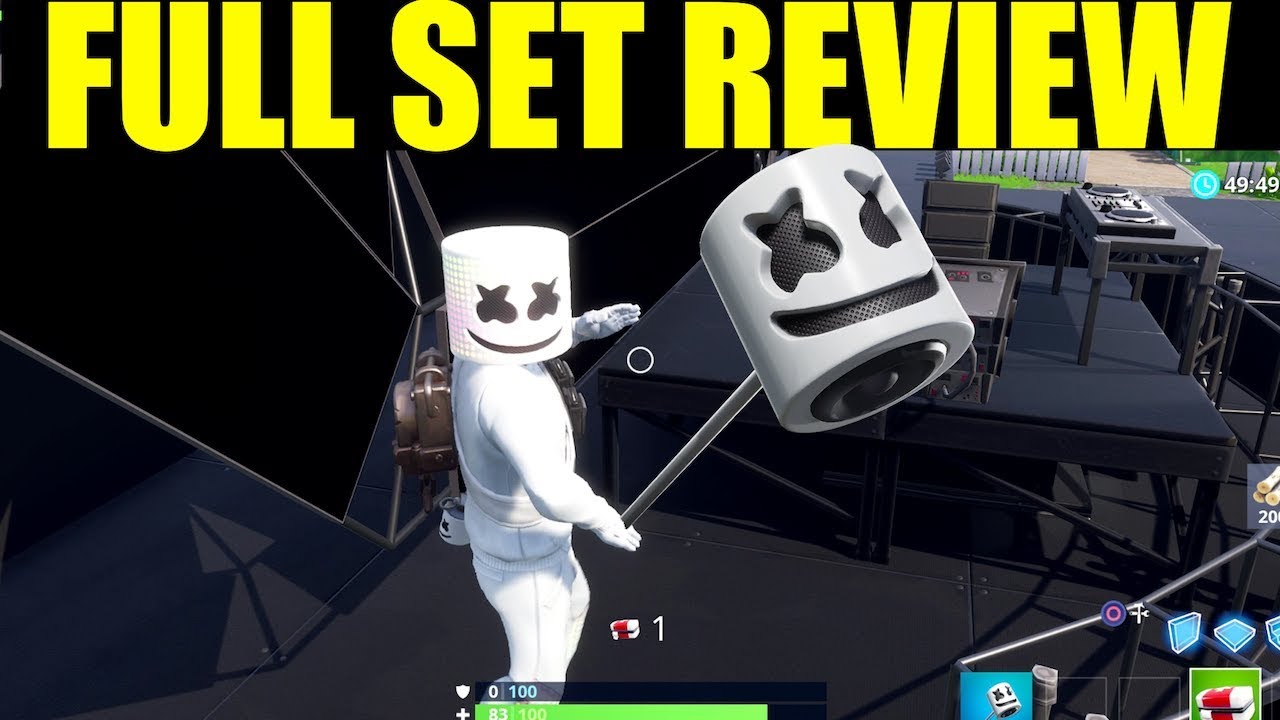 Fortnite - Marshmello Skin Full Set Review (Pickaxe, BACK BLING ...