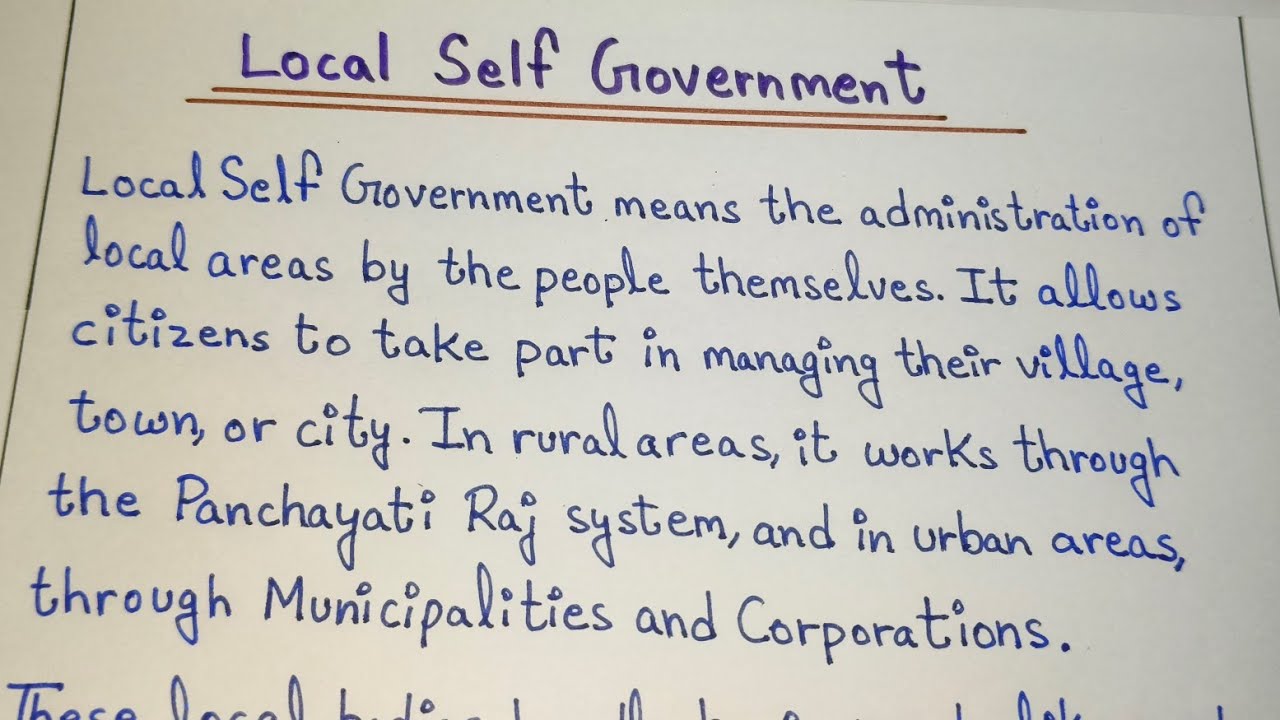 Essay on Local Self Government | Local Self Government Essay in English ...