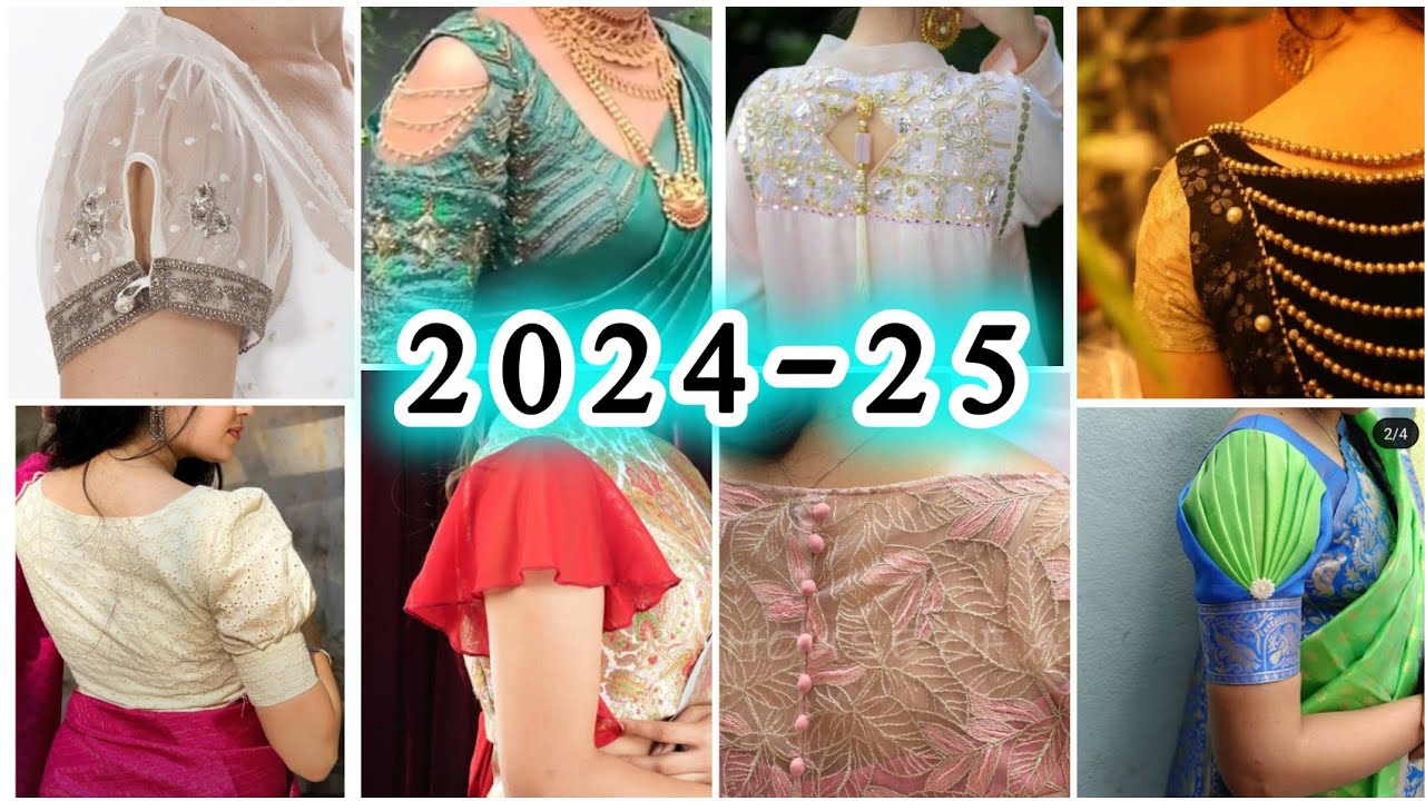 Blouse Sleeves and back neck Designs | New Model back neck Design ...