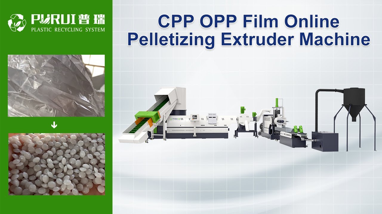 CPP OPP Film Online Recycling Pelletizing Extruder Machine, Water Die ...