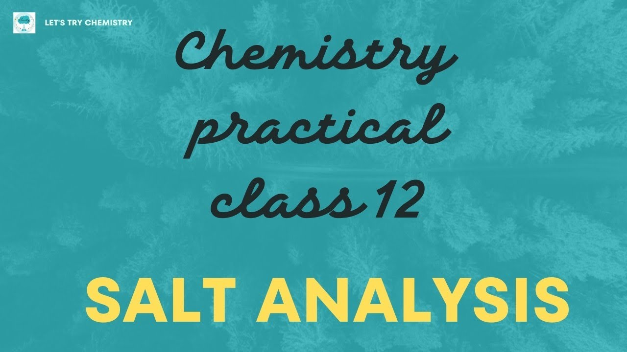 chemistry practical class 12 salt analysis - YouTube