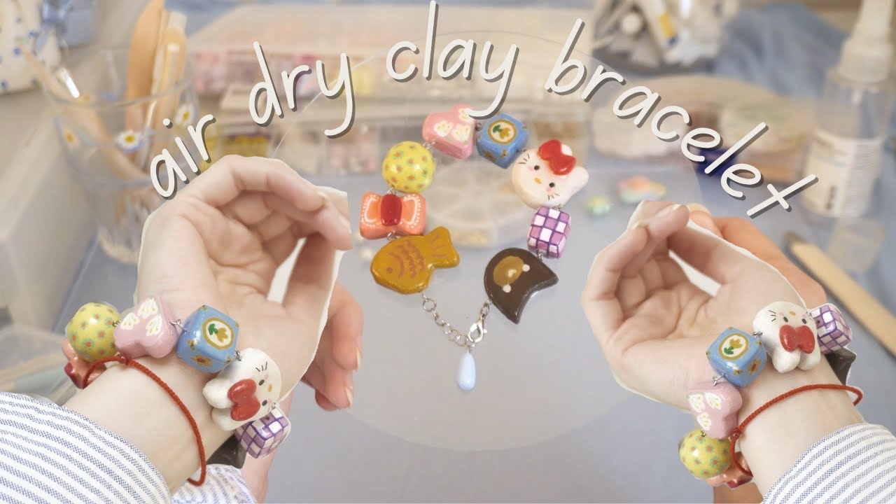 DIY Clay Charm Bracelet🎀clay jewellery making at home~how to make charm ...