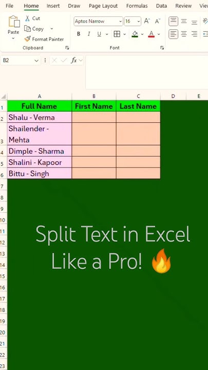 Split Names into Columns Using TEXTBEFORE & TEXTAFTER 🔥 | Excel Smart Tricks #excel #shorts ...