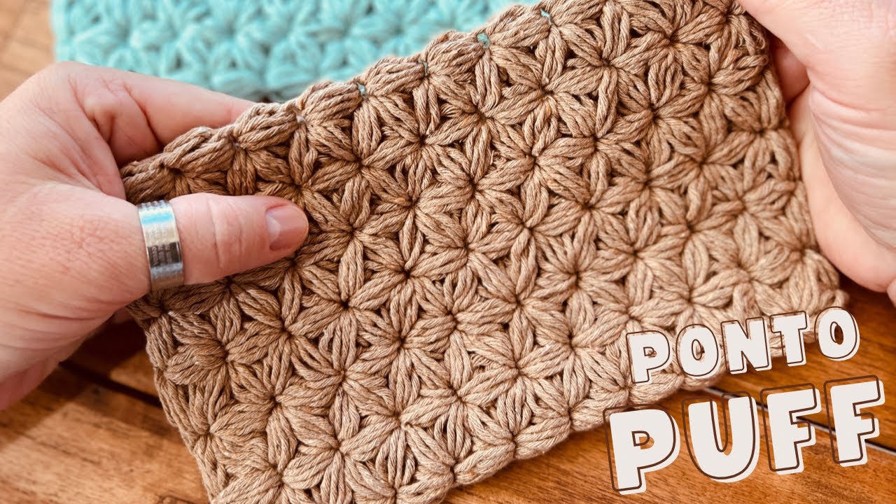 PONTO PUFF JASMIM - Ponto de Crochê lindo para fazer diversas peças em ...