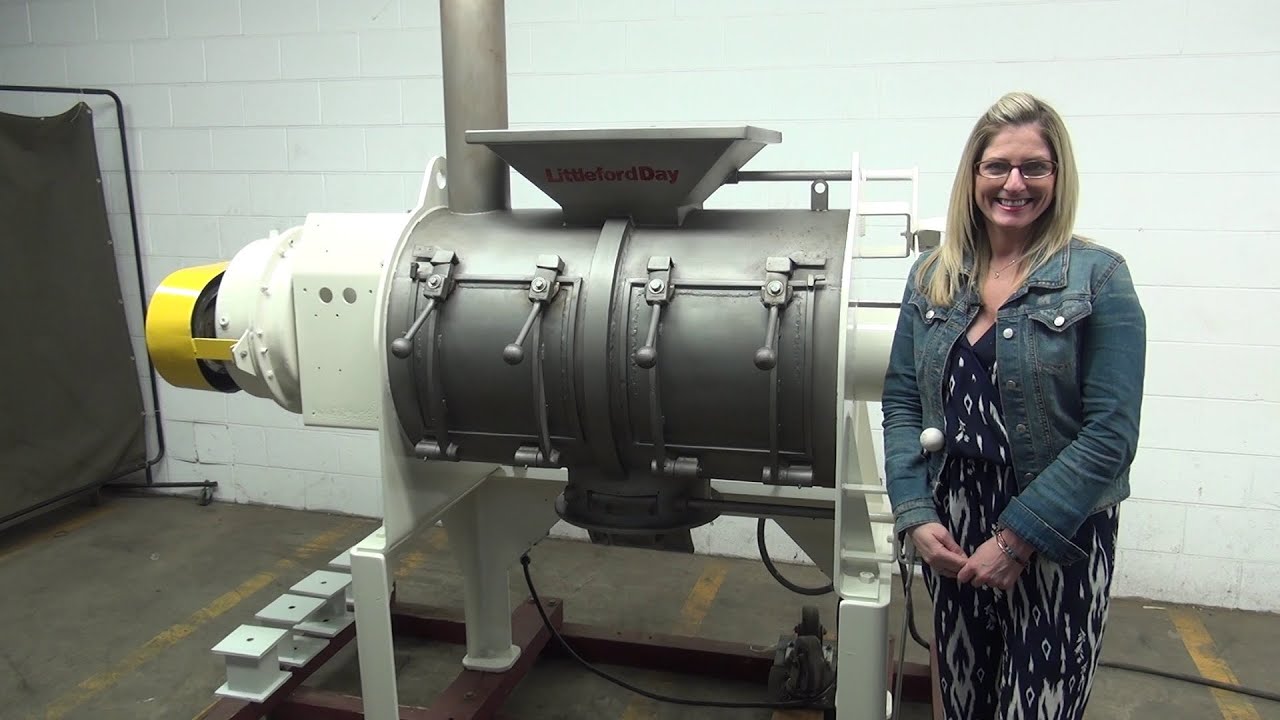 Littleford Day 300 Liter (10.6 cu ft) Stainless Steel Plow Mixer - YouTube