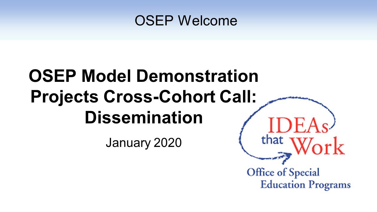 2020: January OSEP Model Demonstration Projects Joint Cohort Meeting ...