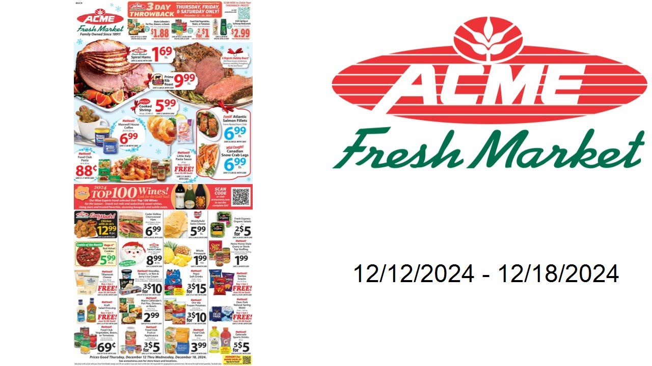 ACME Fresh Market Weekly Ad - 12/12/2024 - 12/18/2024 - YouTube