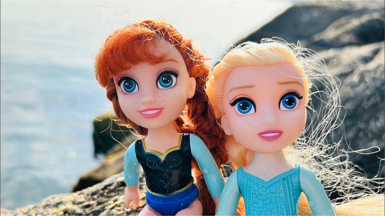 ELSA & ANNA toddlers Exploring the Outdoors ! -swimming in the lake ...