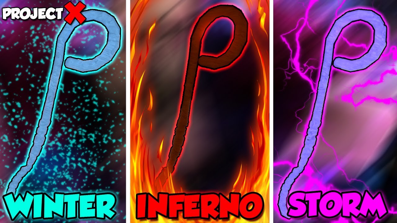 SHOWCASING WINTER,INFERNO AND STORM STAFFS IN PROJECT X! | ROBLOX ...