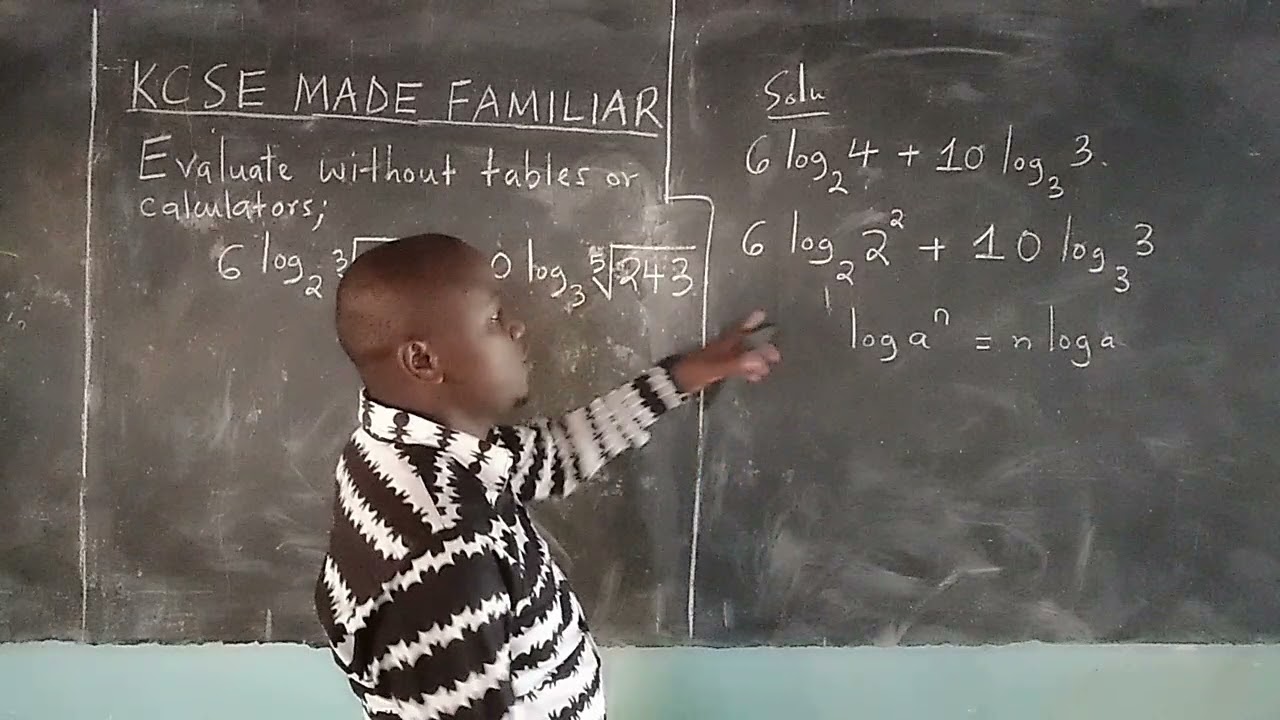 LOGARITHMS AND INDICES. KCSE MADE FAMILIAR MATHEMATICS. - YouTube