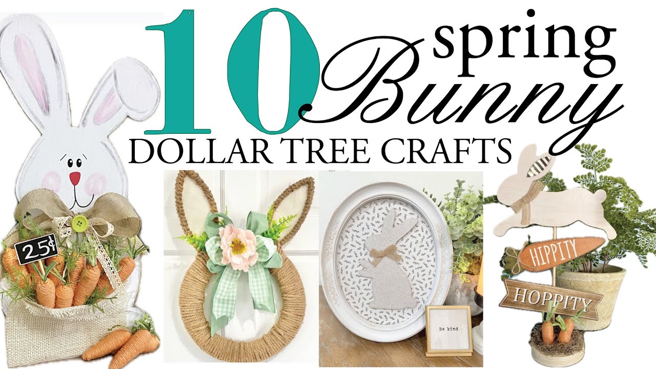 10 (HIGH END) Spring Bunny Dollar Tree Crafts | Easter Farmhouse Decor ...