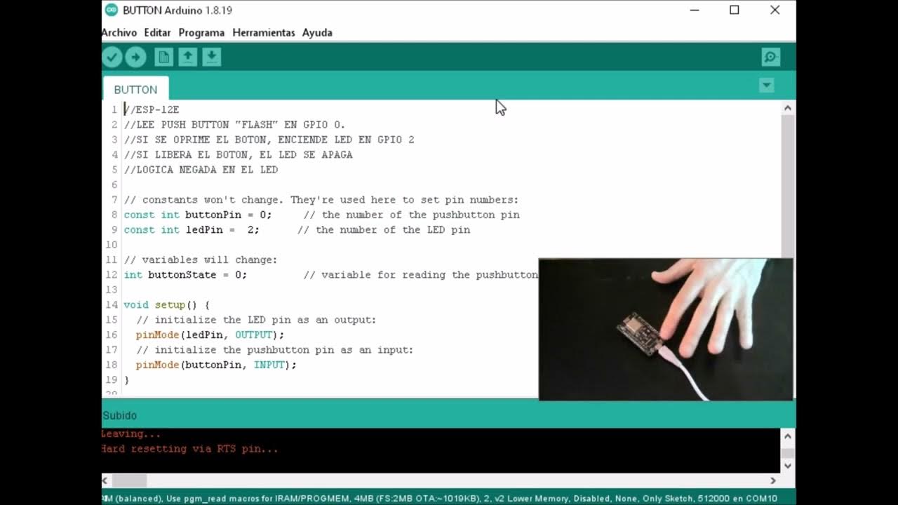 NodeMCU ESP8266 ESP-12E Dos programas sencillos de prueba con Led y Botón Flash IDE Arduino ...