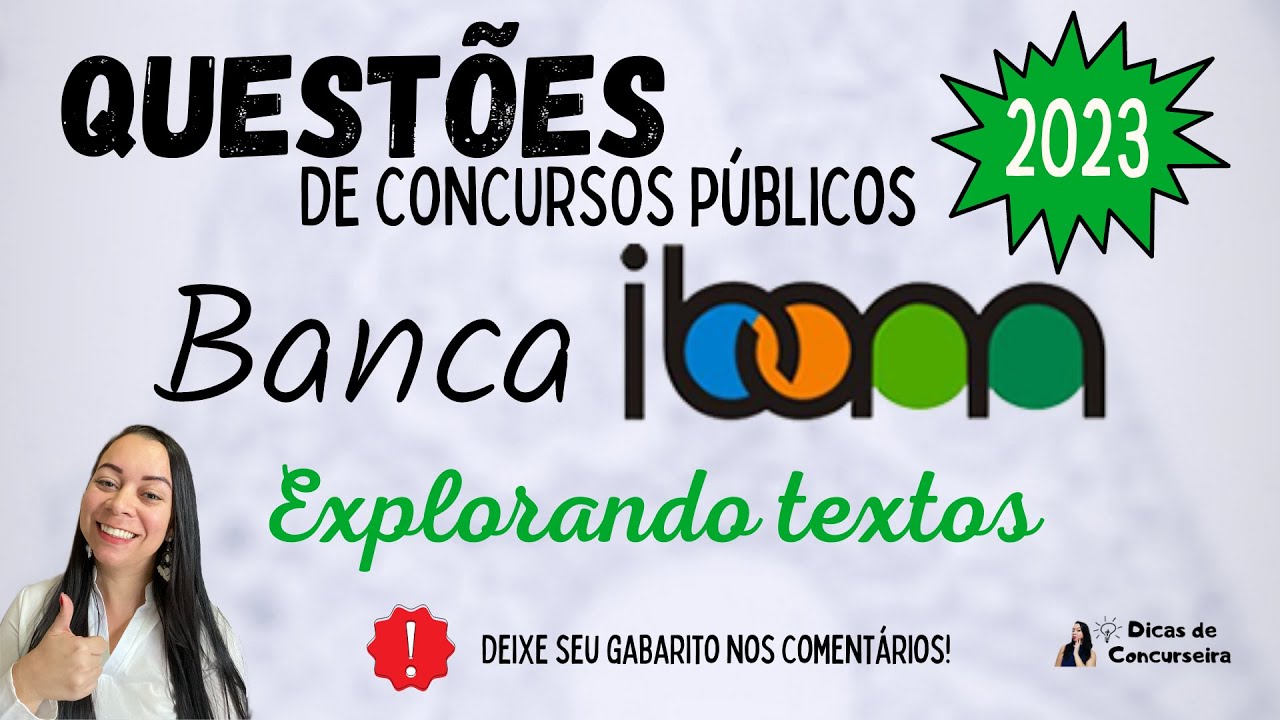 Questões 2023 Banca IBAM - Explorando textos - YouTube