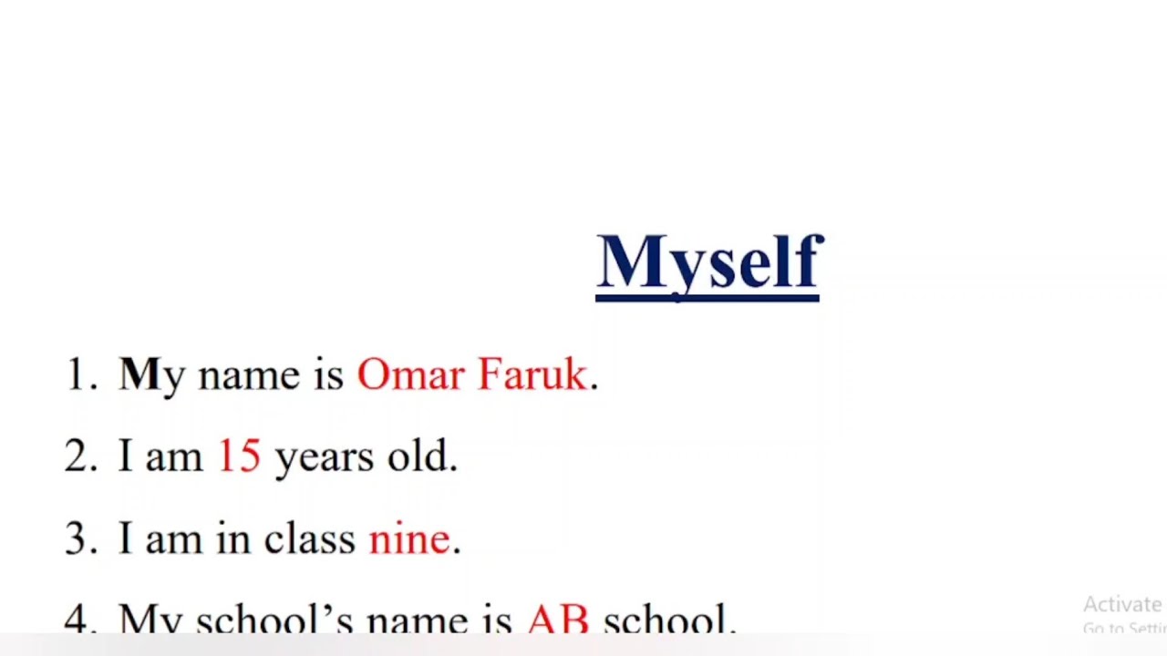 15 lined Essay On Myself in English, 15 lines Paragraph Myself ...