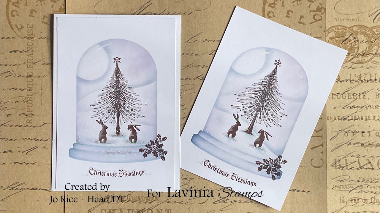 Christmas Dome card by Jo Rice #laviniastamps #cardmakingvideo # ...