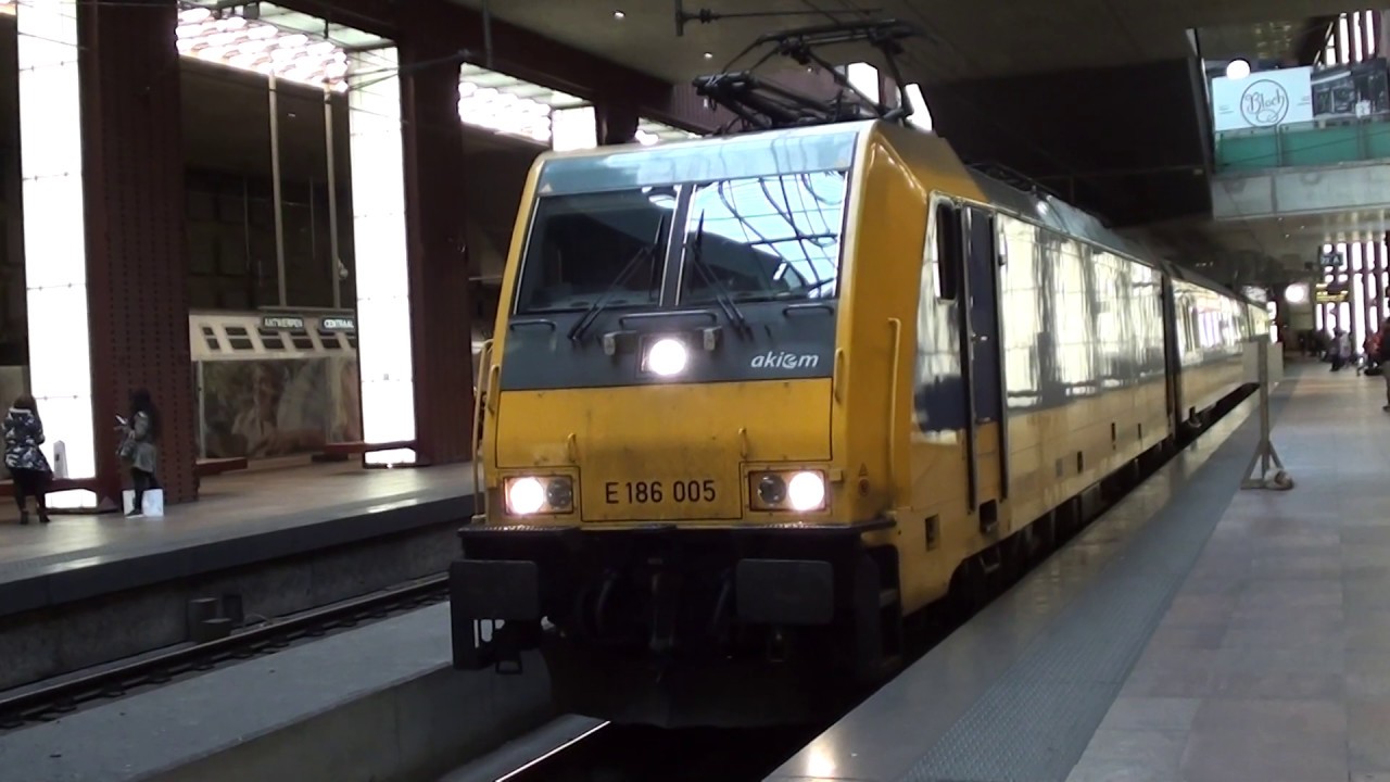 NS Br186+ICRmh rijtuigen vertrekken uit Antwerpen Centraal (B) (6-3 ...