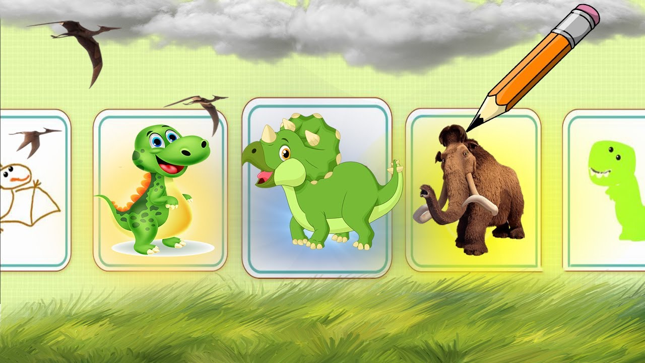 We draw dinosaurs, development game for children | Bini Mini - YouTube