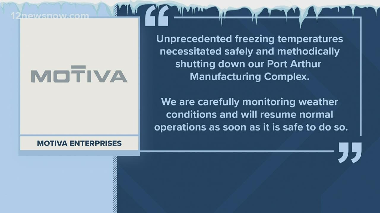 Motiva Port Arthur Refinery shuts down; Cold weather impacting other ...