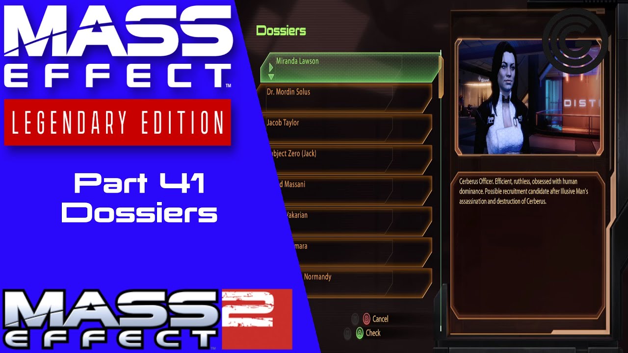 Mass Effect 2 - Part 41 - Dossiers - YouTube