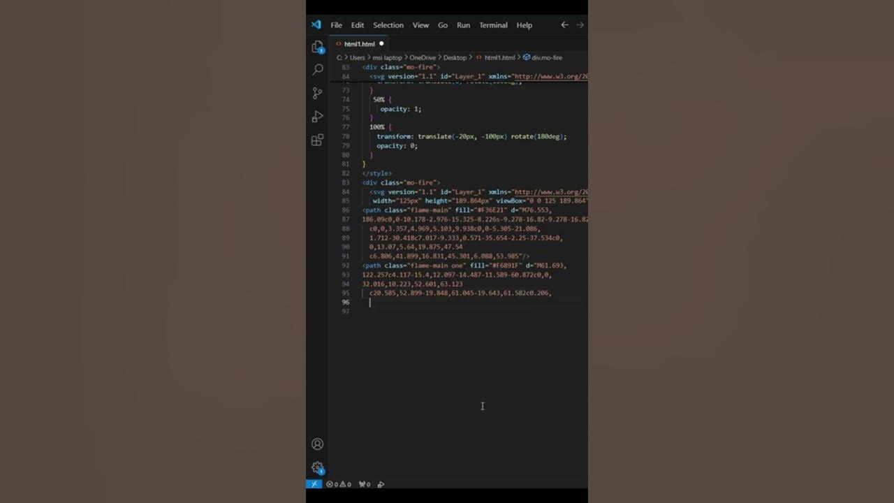 Realistic Fire Animation 3 | HTML, CSS & JavaScript | Beginner-Friendly! #shorts - YouTube
