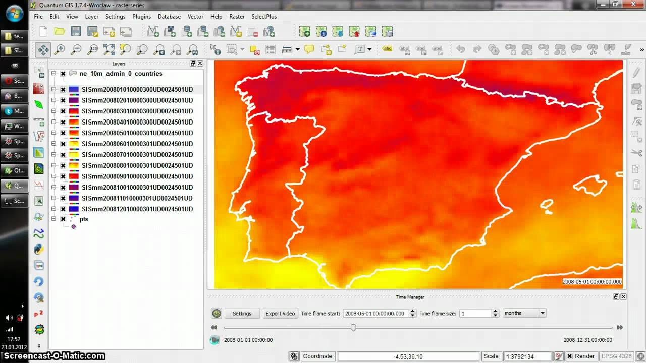 First demonstration of Time Manager raster support - YouTube