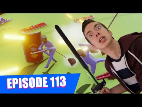 113 PARKER PLAYS T.A.B.S, The epic staff sword fight (!) and Scare the Heck Outta Parker