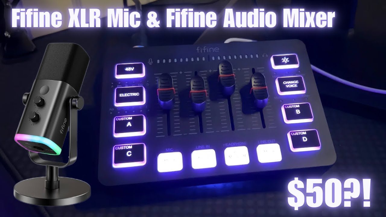 FIFINE Gaming Audio Mixer And FIFINE XLR Microphone Review - YouTube
