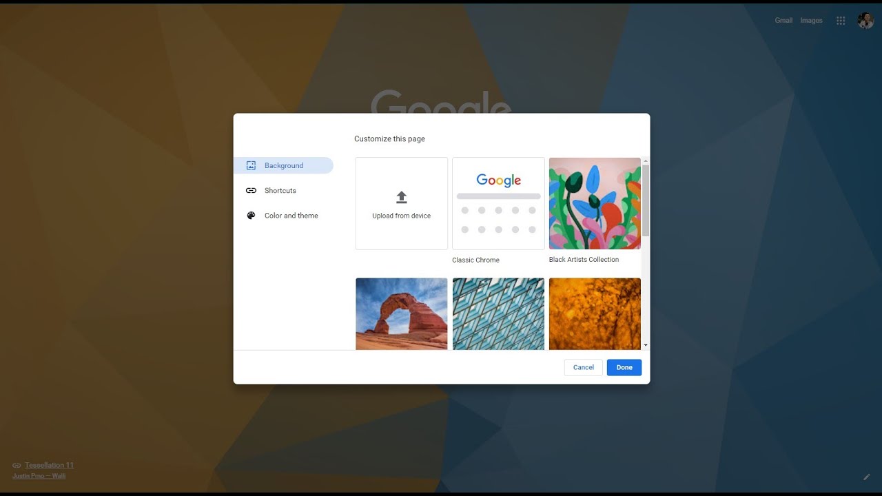 How to get the default background image on New Chrome Tab - YouTube