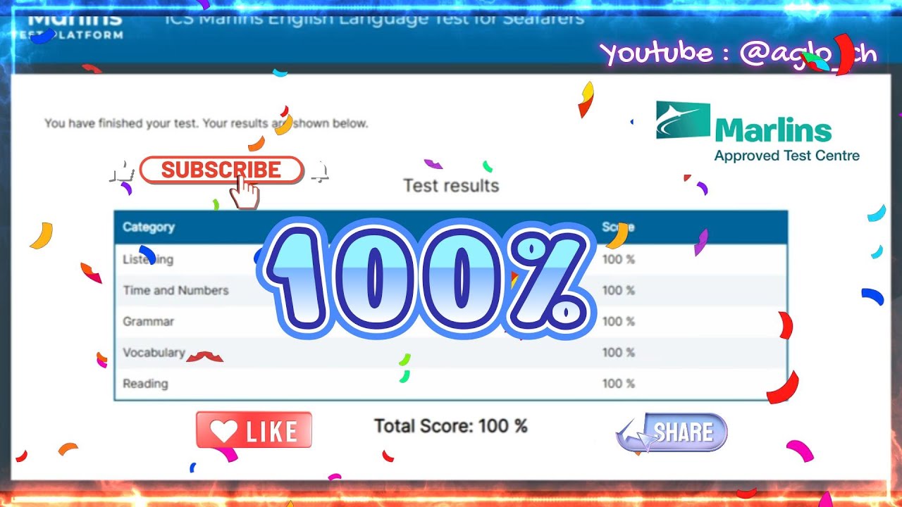 Marlins Test For Seafarer Score 100% - YouTube