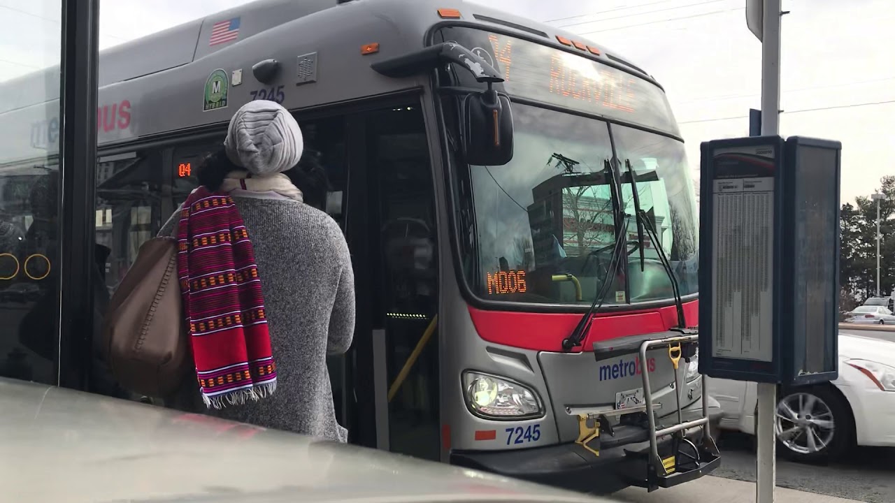 WMATA New Flyer XDE40 Bus on Route Q4 Rockville Station - YouTube