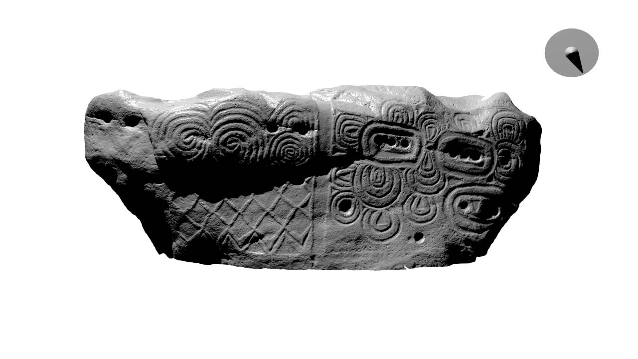 Dynamic Lighting of Decorated Kerbstone 52, Newgrange - YouTube