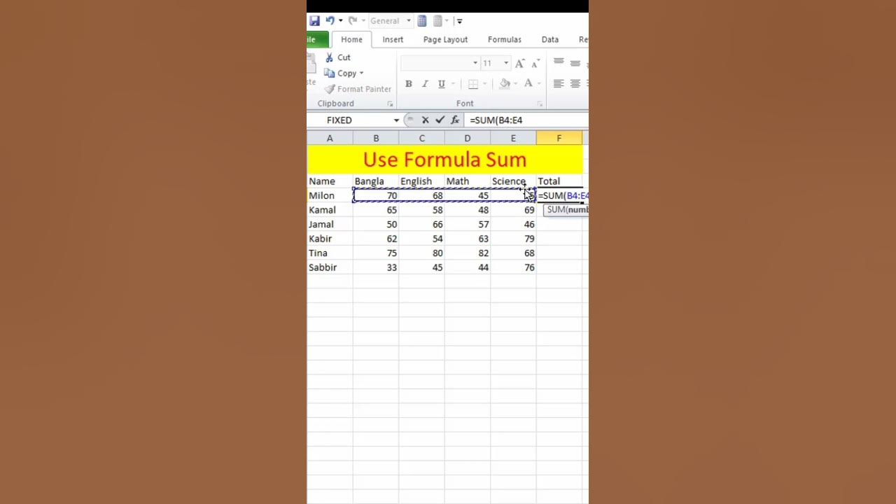 How To Use Of Sum Formulams Excel Sum Formula Excel Tutorial Excel Exceltutorial Shorts 7662