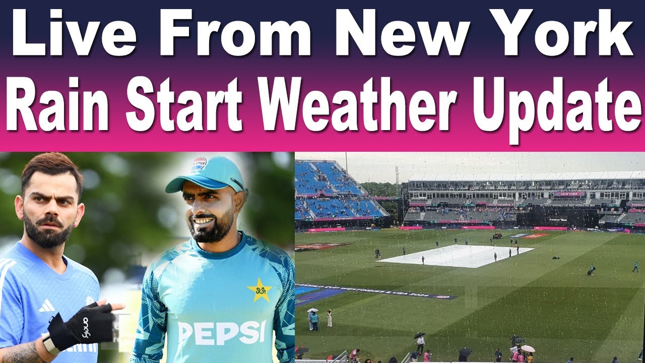 Rain Start Match in Danger | Live from outside Nassau Cricket Stadium ...