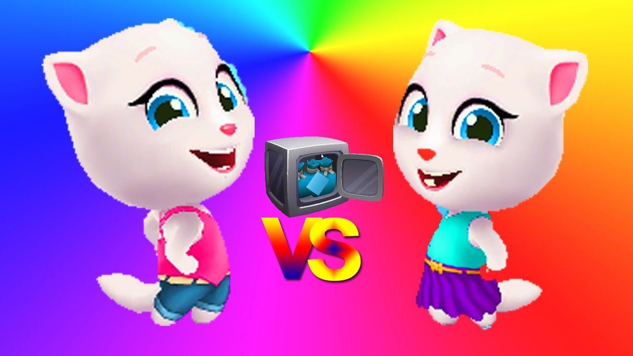 Talking Tom Gold Run Android Gameplay | Neon Angela vs Talking Angela ...