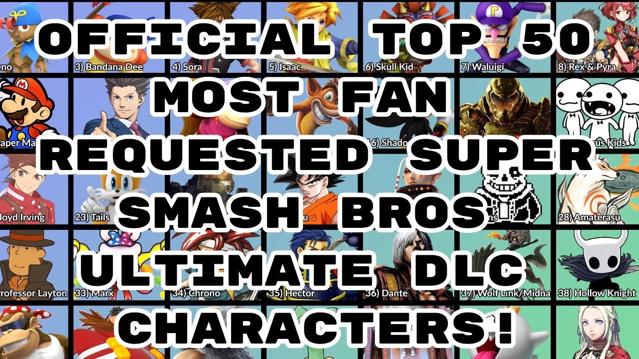 Super Smash Bros Ultimate | Top 50 Fan Requested DLC Characters ...