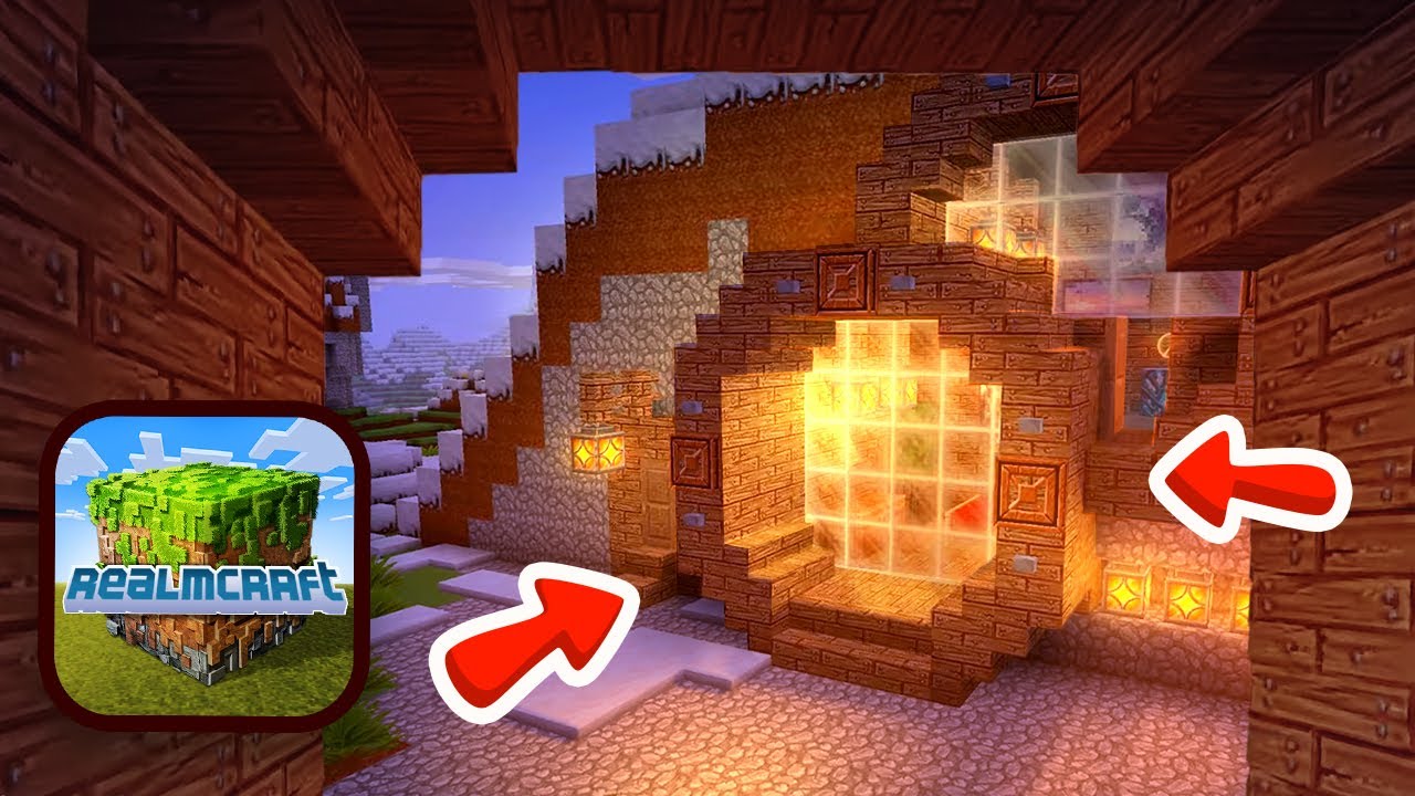 How to build a mountain house in Realmcraft Game || #minecraftfree game ...
