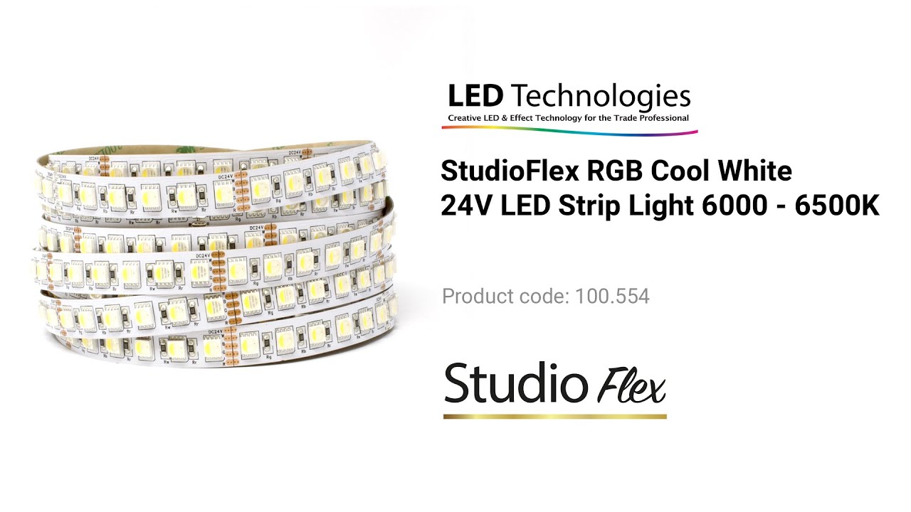 StudioFlex RGB Cool White 24V LED Strip Light 6000 - 6500K - YouTube