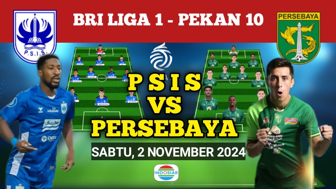 PSIS SEMARANG VS PERSEBAYA SURABAYA PREDIKSI STARTING LINE-UP - BRI ...